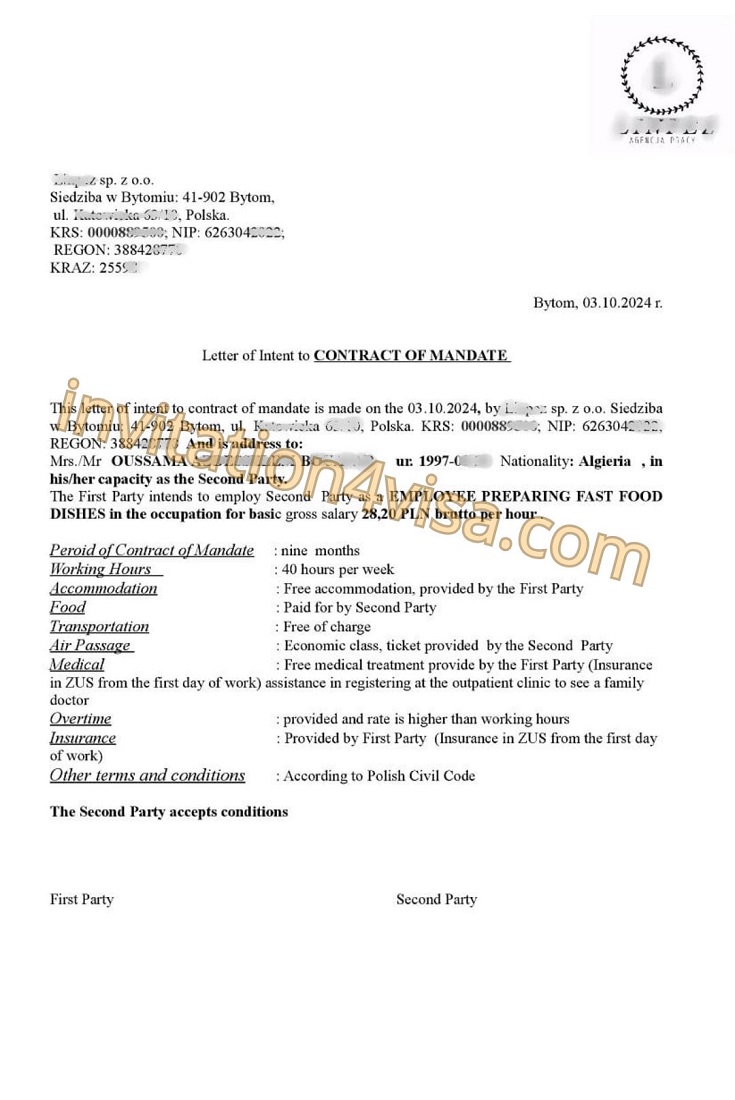 Seasonal work permit to Poland 2025 Invitation for visa to EuropeAll ...